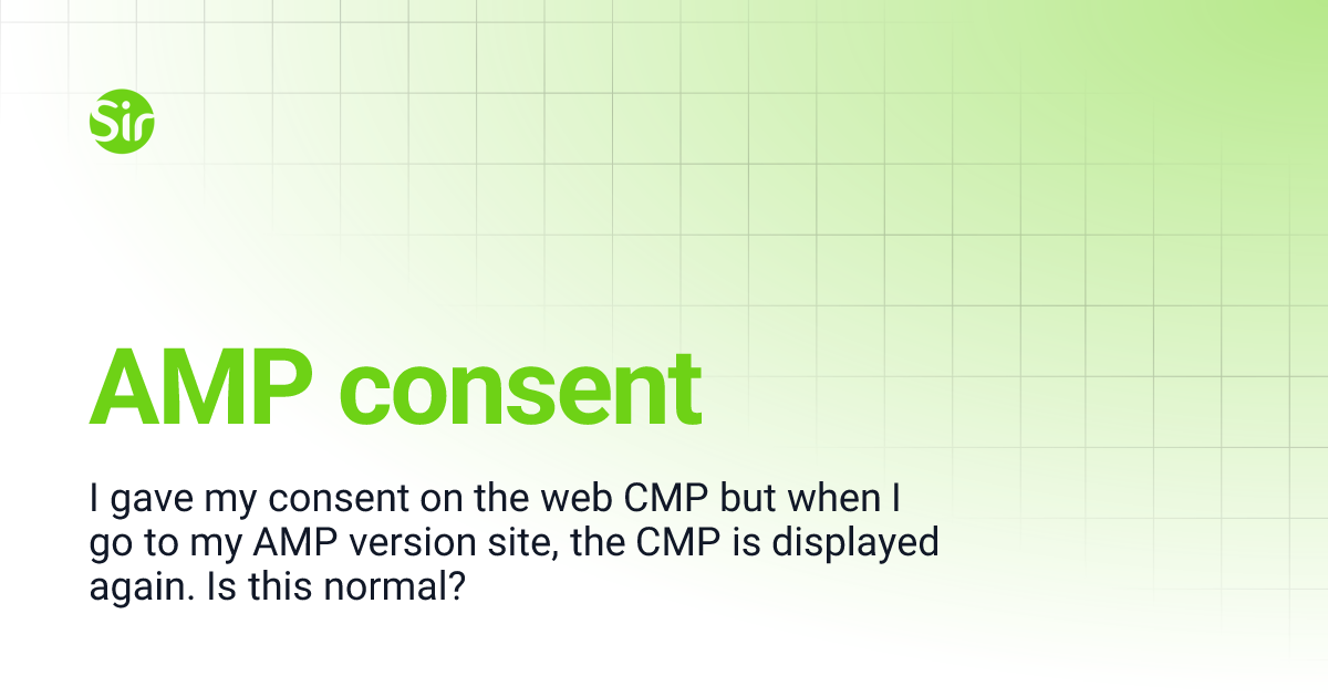 AMP consent | Sirdata CMP