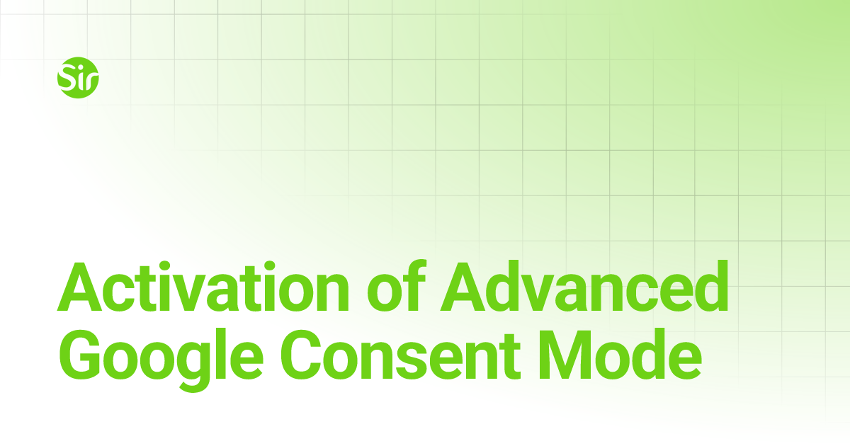 Activation of Advanced Google Consent Mode | English | Sirdata CMP