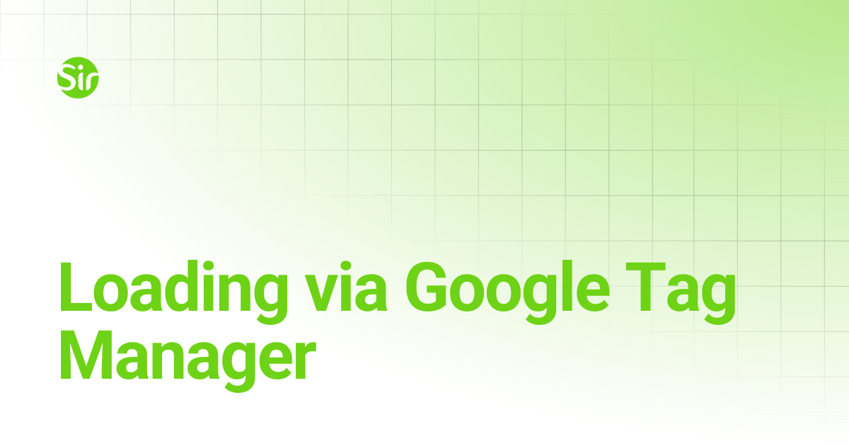 Loading via Google Tag Manager | CMP English | Sirdata CMP