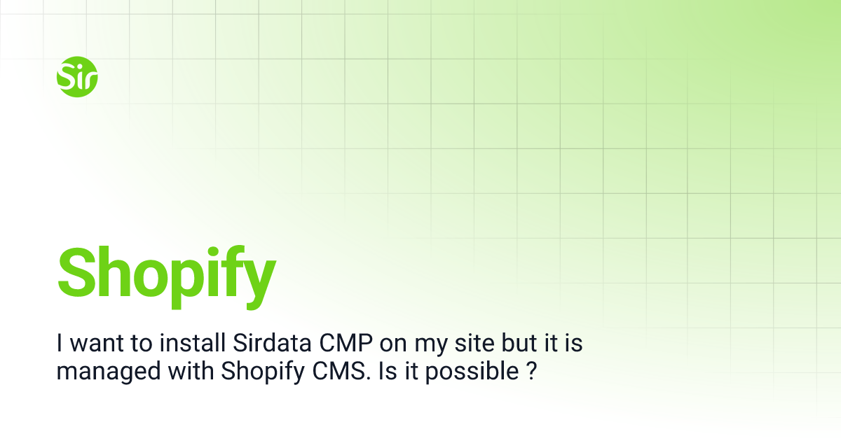 Shopify | Sirdata CMP