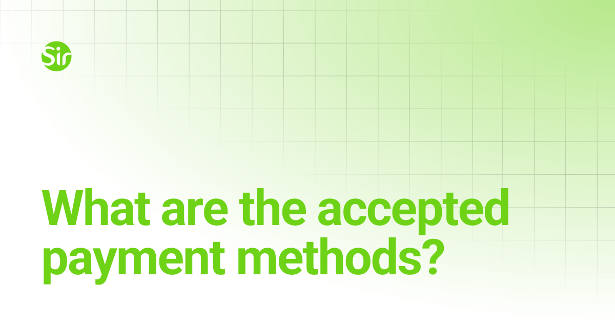 What are the accepted payment methods? | CMP English | Sirdata CMP