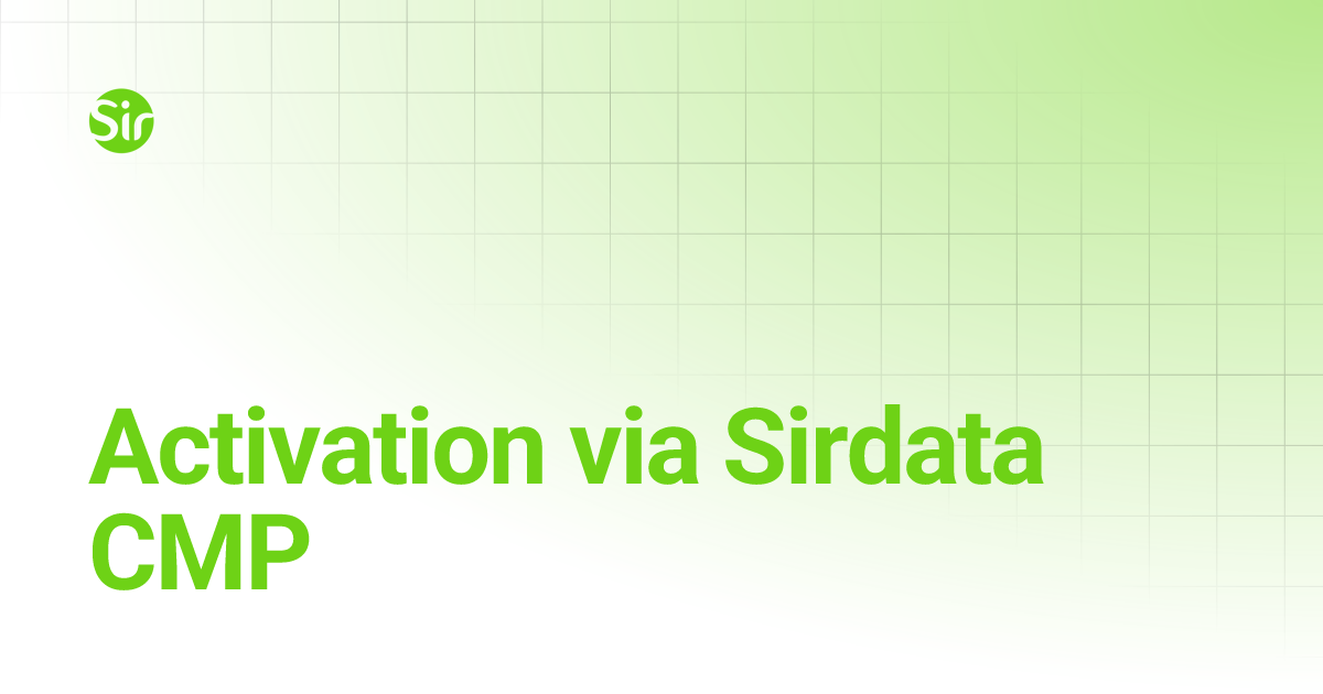 Activation via Sirdata CMP | Sirdata CMP