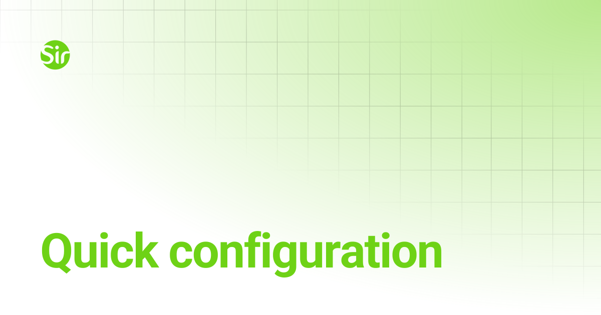 Quick Configuration Sirdata Cmp