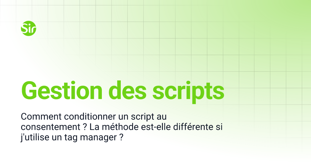 Gestion des scripts | Sirdata CMP